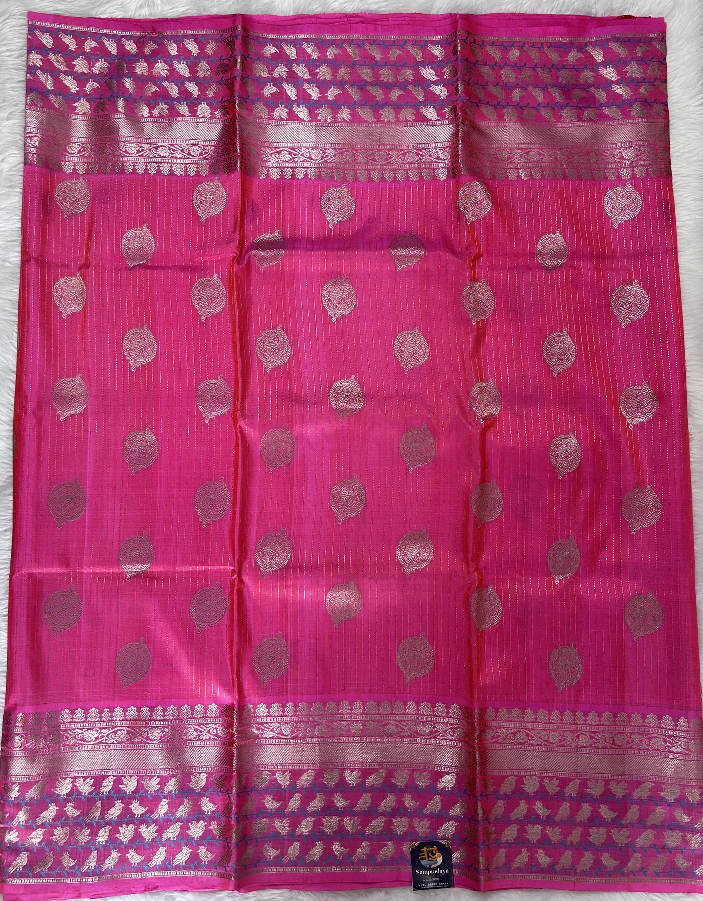 Venkatagiri Pattu Saree Rose Pink Colored Complemented With a Pattu Ro ...
