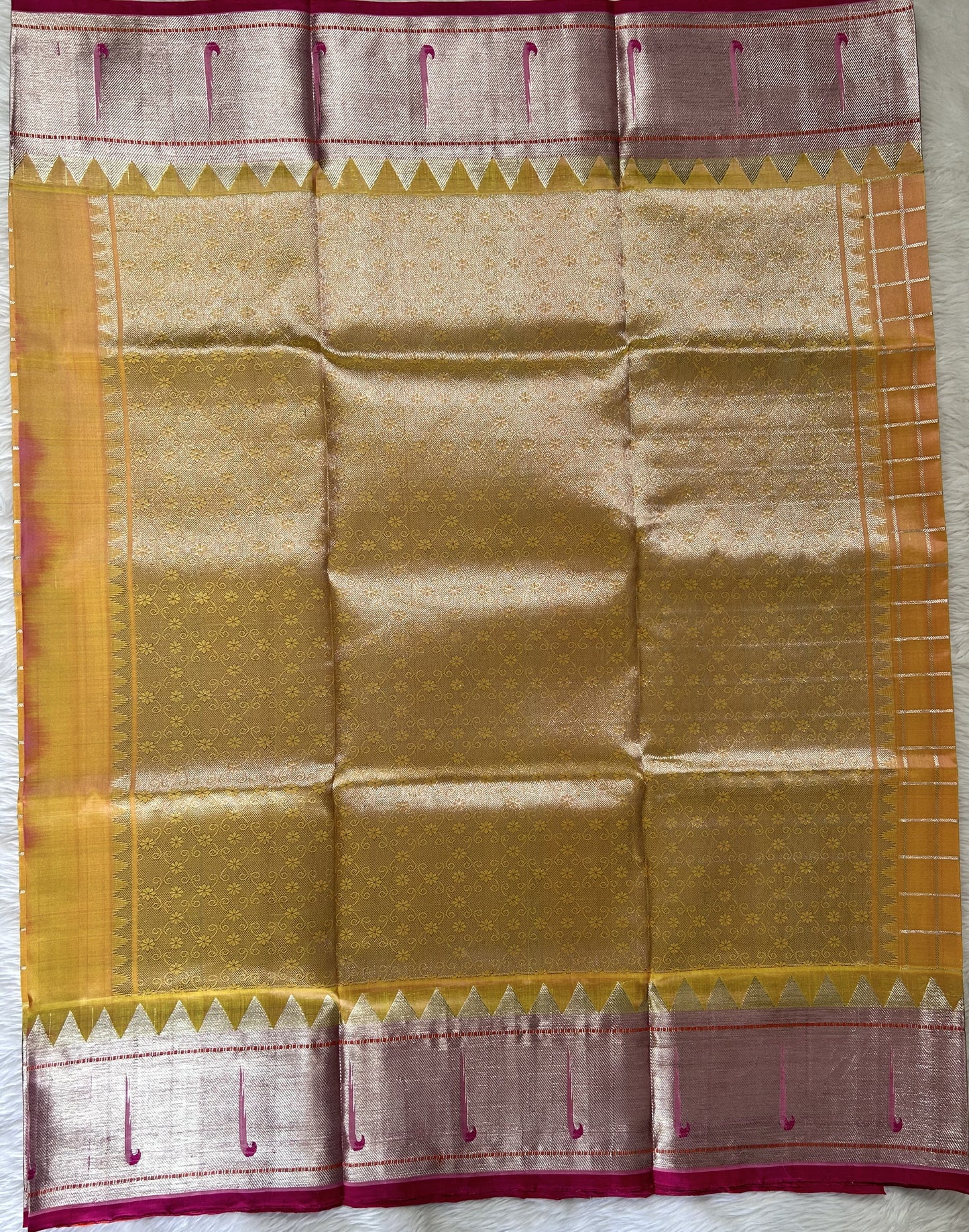 Venkatagiri Pattu Saree Sandalwood Color With a Pattu Pink Zari Weaving ...