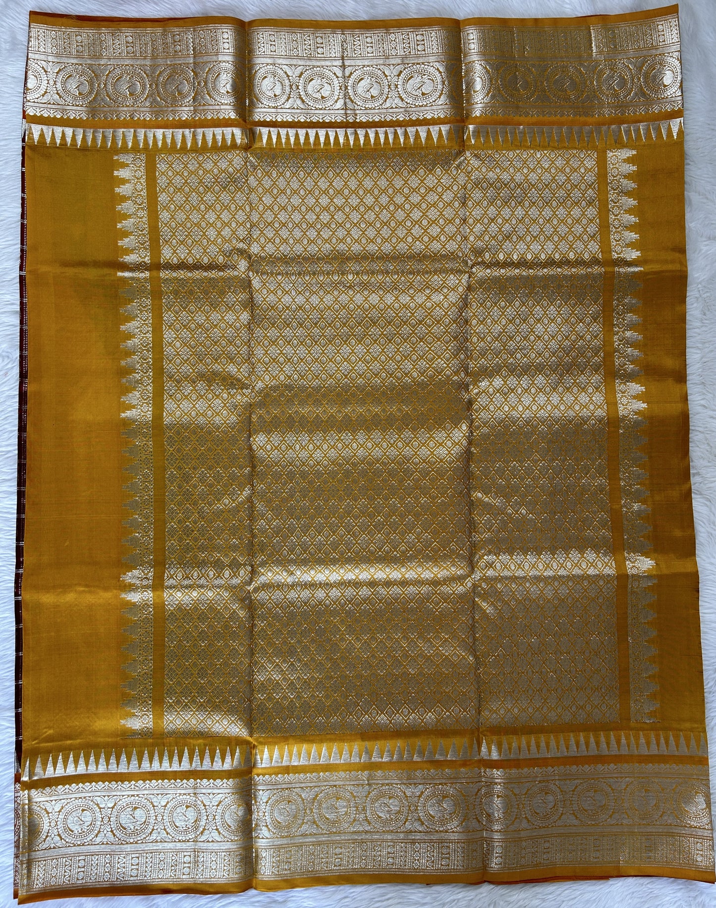 Venkatagiri Pattu Saree Dark Maroon Color Pattu Mustard Yellow Kanchi ...