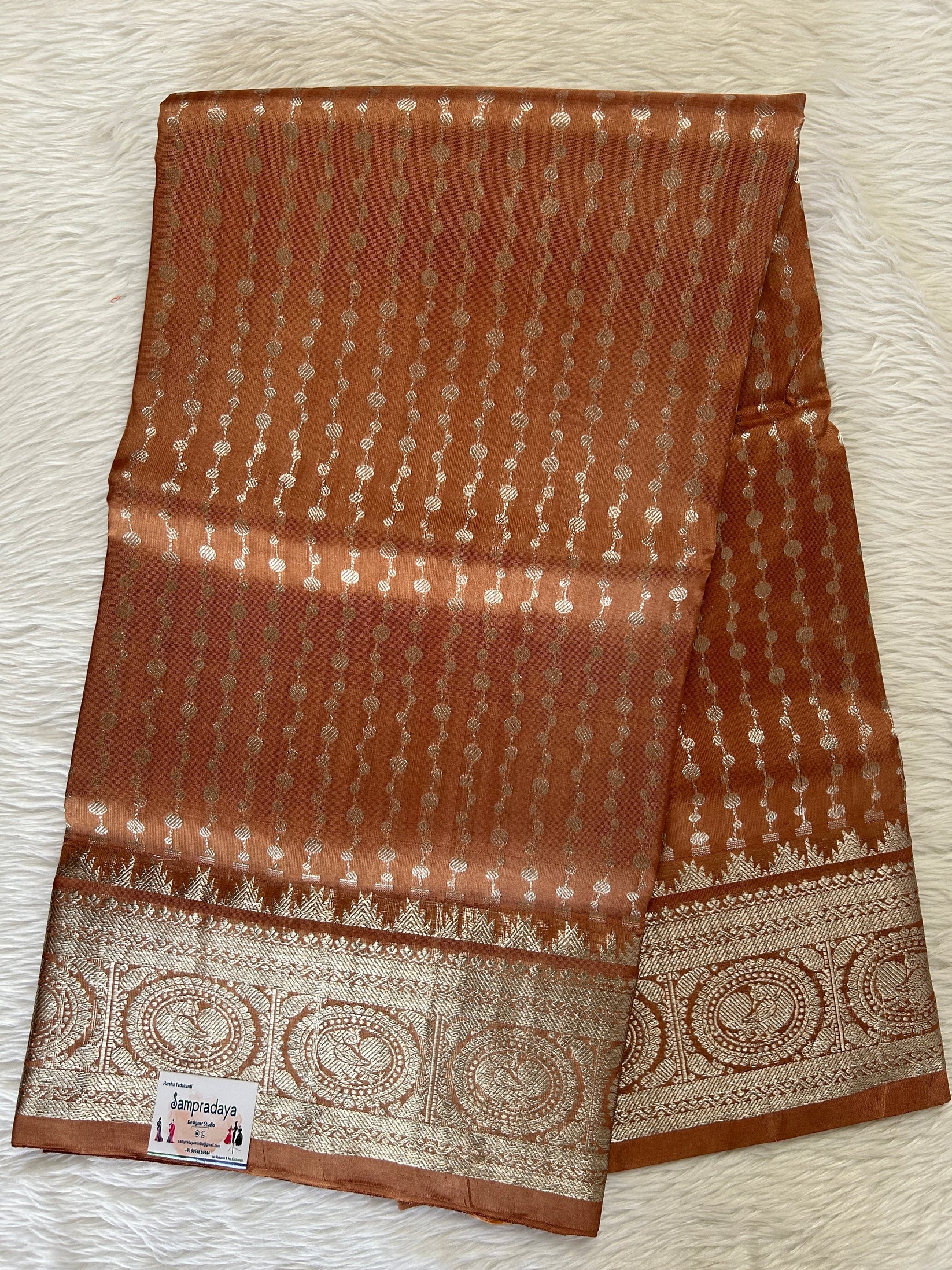 Venkatagiri Pattu Saree Pastel Brown Color Pattu Silver Kanchi Border ...