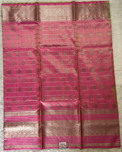 Venkatagiri Pattu Saree Pastel Pink Color With a Pattu Kanchi Border ...