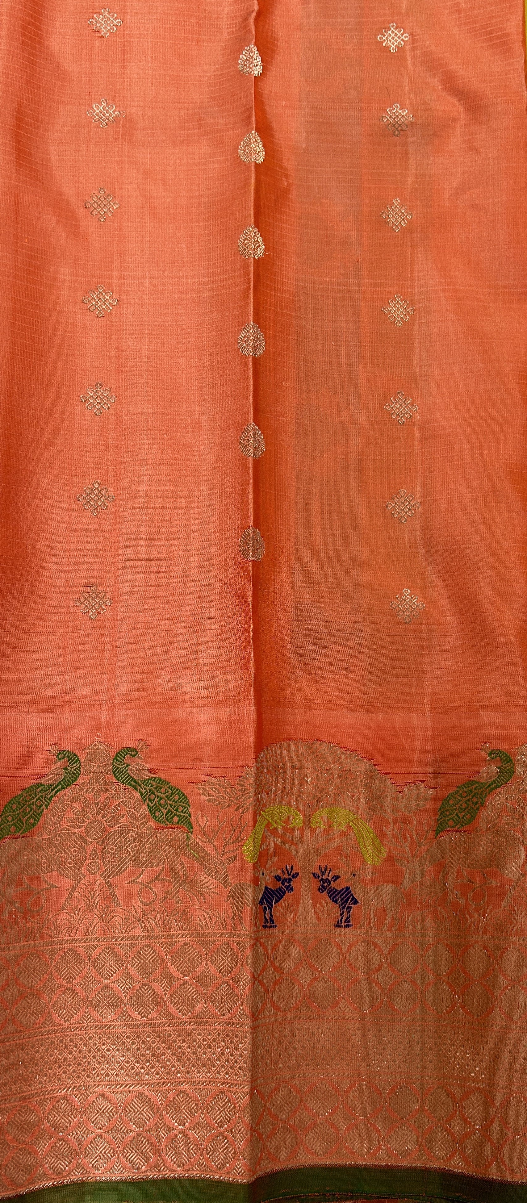 Gadwal Pattu Turmeric Yellow Colored Saree Complemented With a Pattu O ...