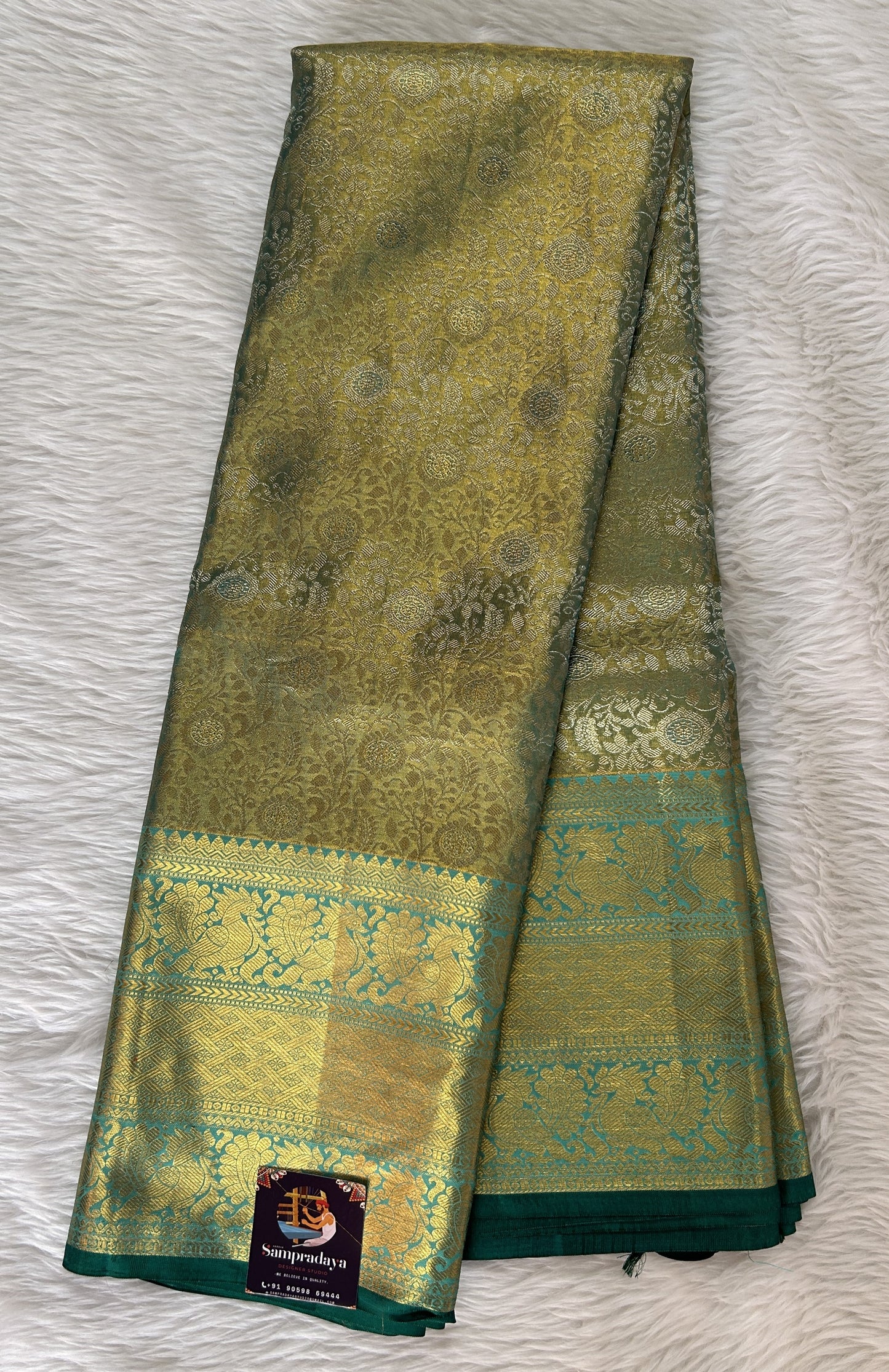 Pure Kanjivaram Silk Saree Pastel Green Color | Rama Green Kanchi Border. – Sampradaya Designer ...