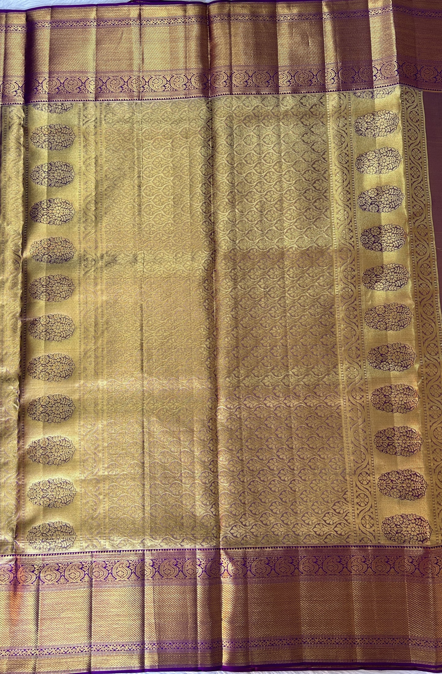 Kanjivaram Bridal Silk Saree Pastel Green colored Saree complemented w – Sampradaya Designer Studio