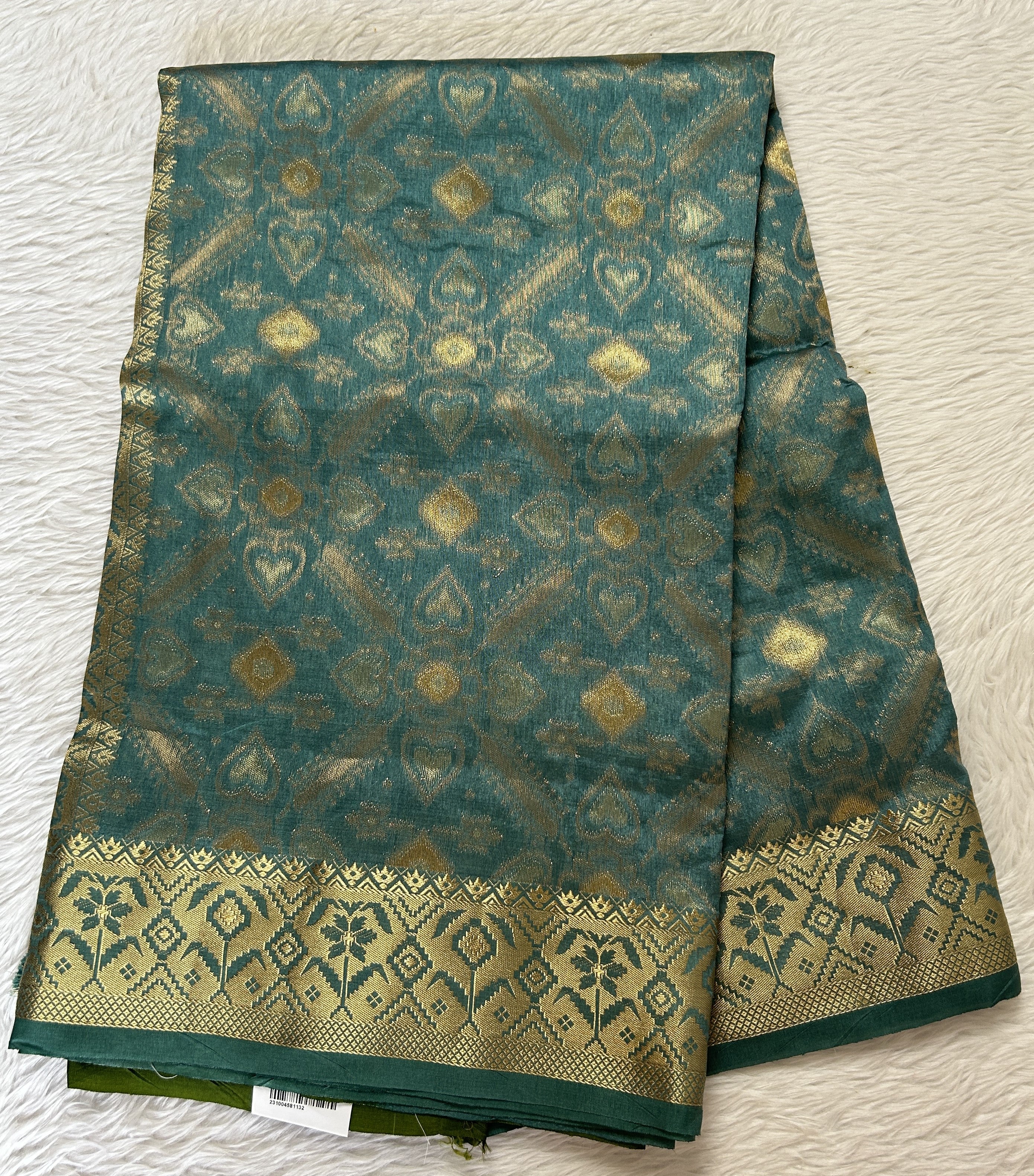 Semi Raw Silk Saree Sea Blue Color with a Zari Border. – Sampradaya ...